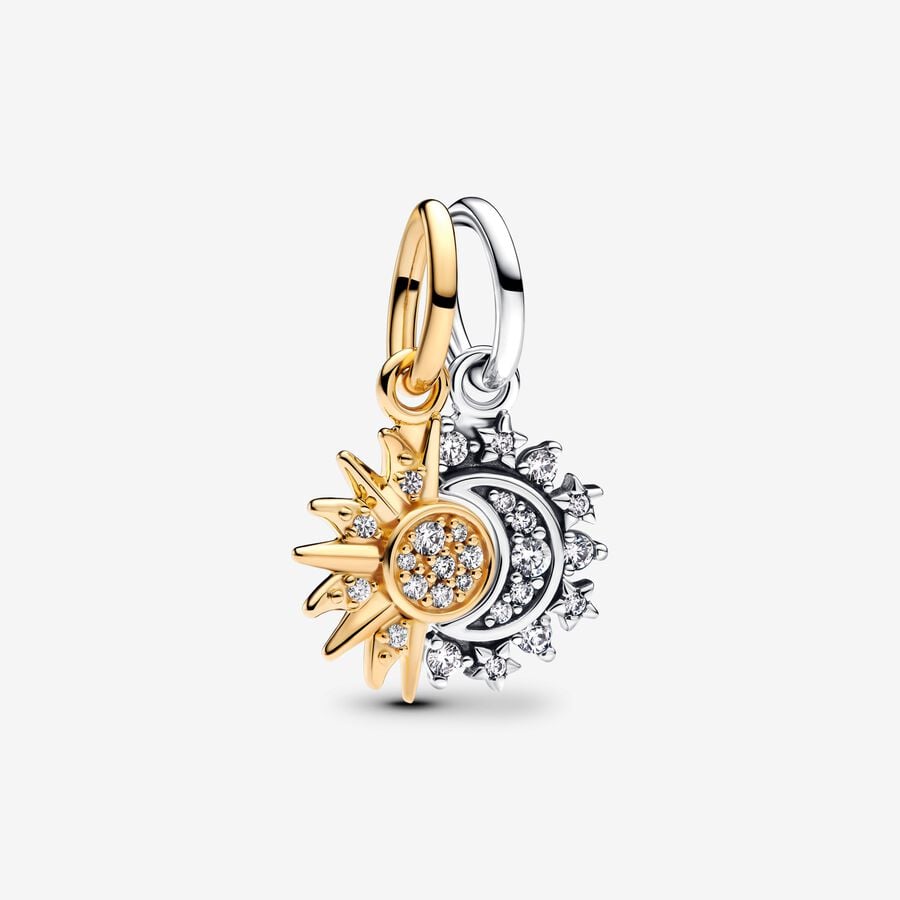 Charm Pendant Soleil Lune Separable Pandora Bijouterie Maxime